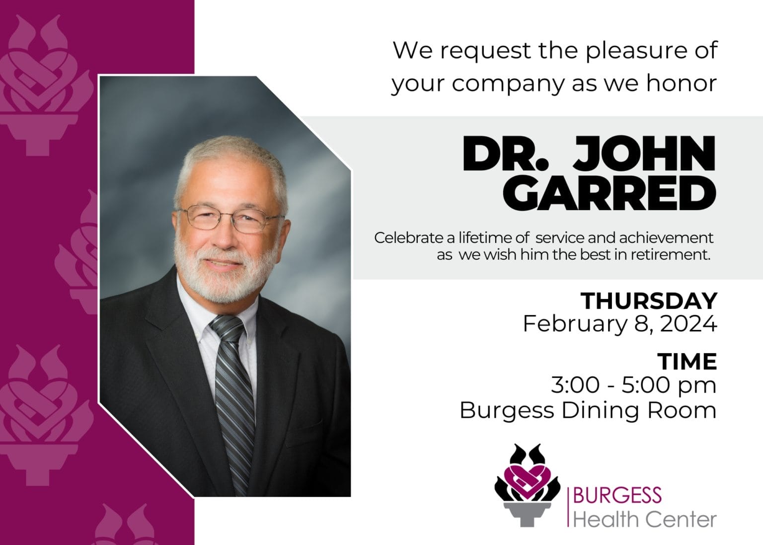 Dr. John Garred - Lifetime of Service & Achievement - Burgess Health Center